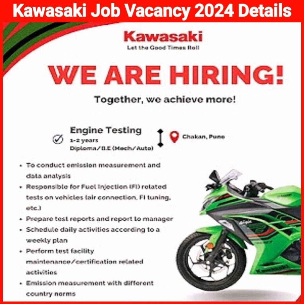 India Kawasaki Motors Pvt. Ltd. Job Vacancy 2024 - Job Place